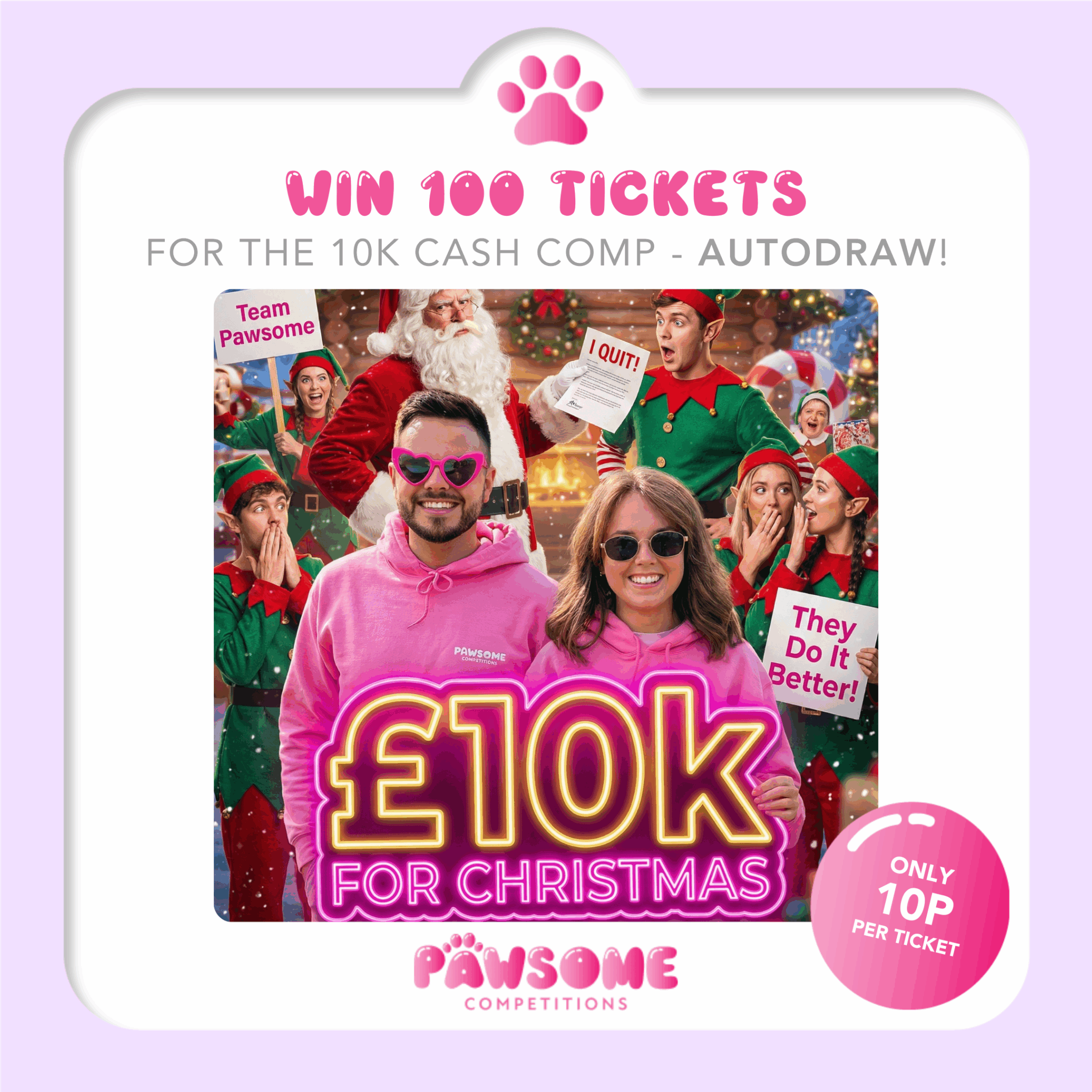 AUTODRAW - WIN 100 TICKETS FOR THE £10K CASH COMP! - Pawsome Competitions